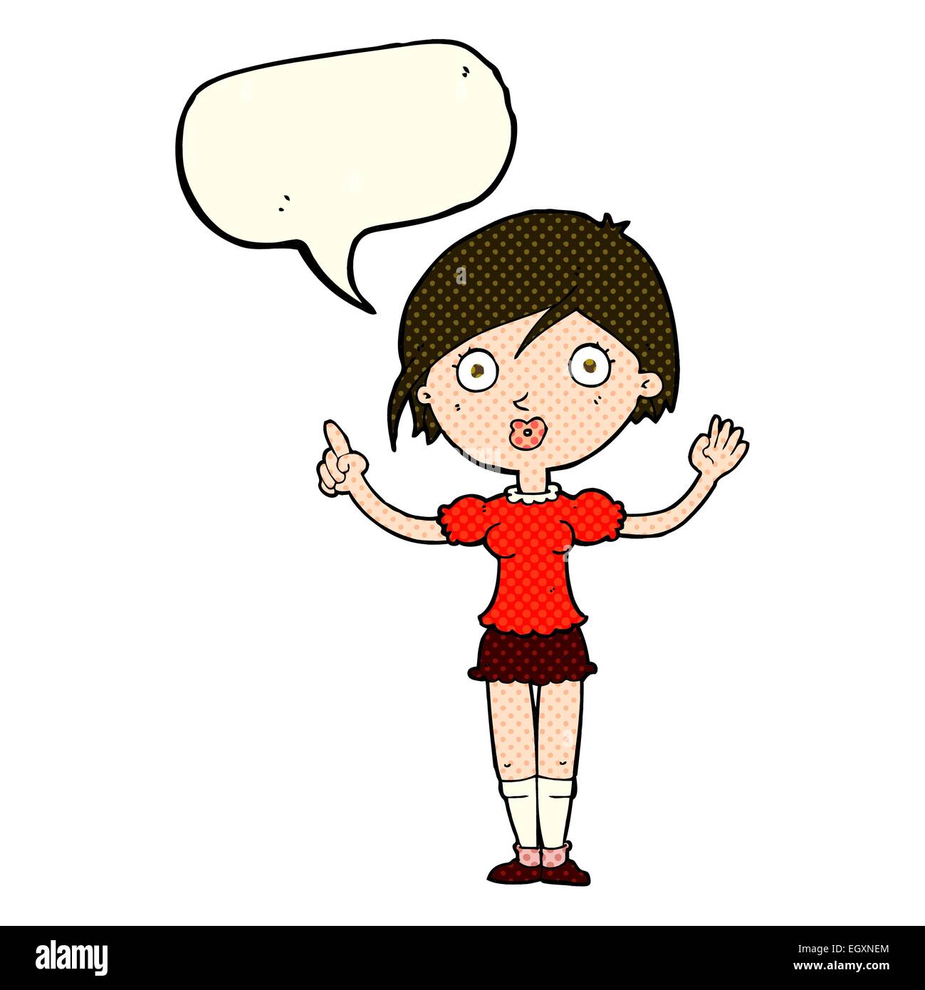 cartoon girl asking question with speech bubble Stock Vector Image ...