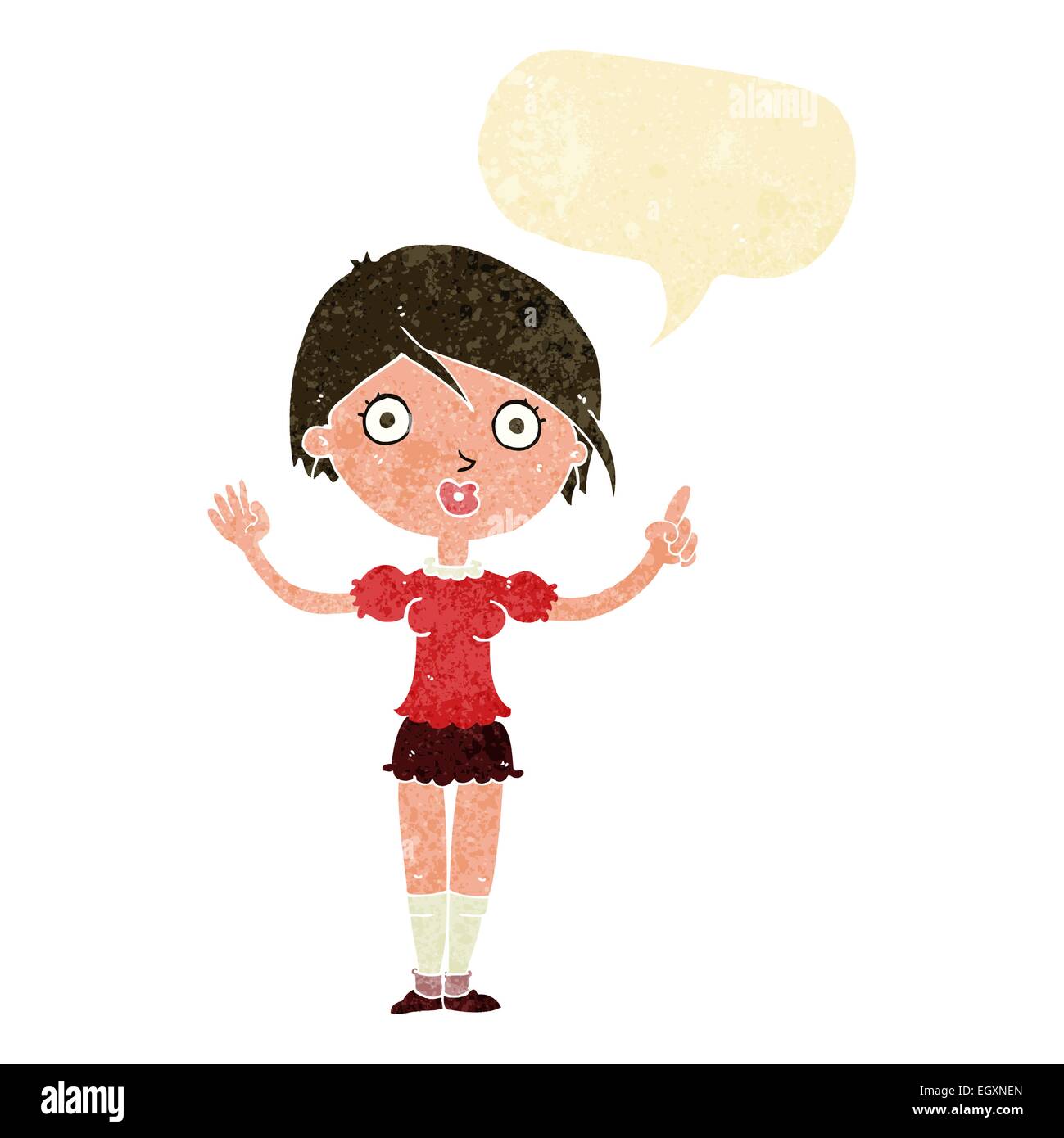 cartoon girl asking question with speech bubble Stock Vector Image ...