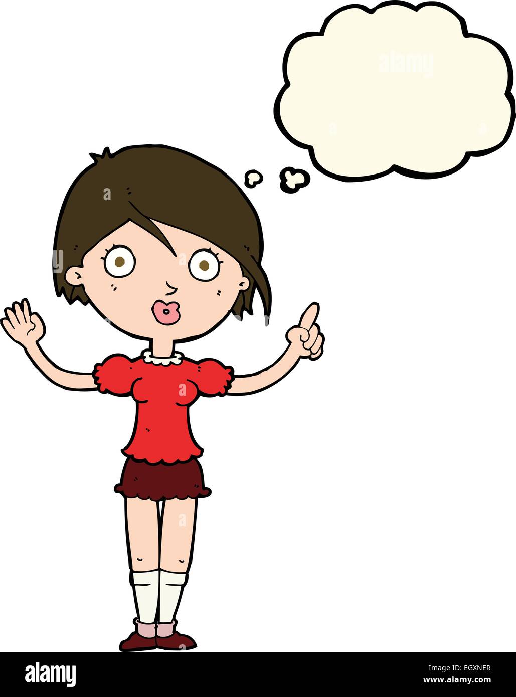 Cartoon girl asking question bubble hi-res stock photography and images ...