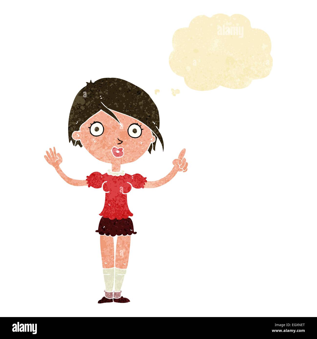 cartoon girl asking question with thought bubble Stock Vector Image ...