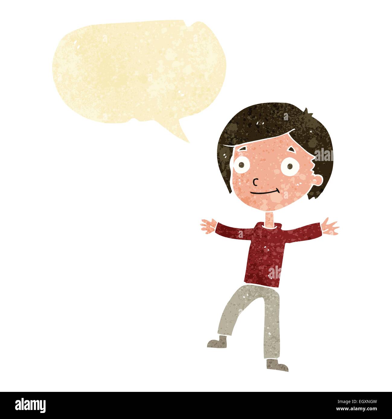 cartoon excited boy with speech bubble Stock Vector Image & Art - Alamy