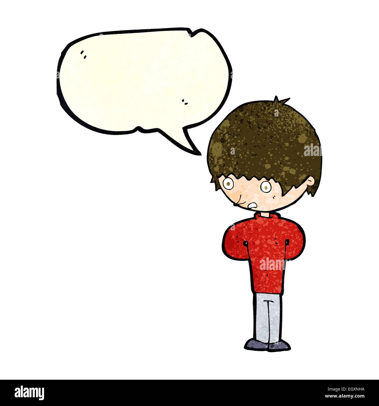 cartoon nervous boy with speech bubble Stock Vector Image & Art - Alamy