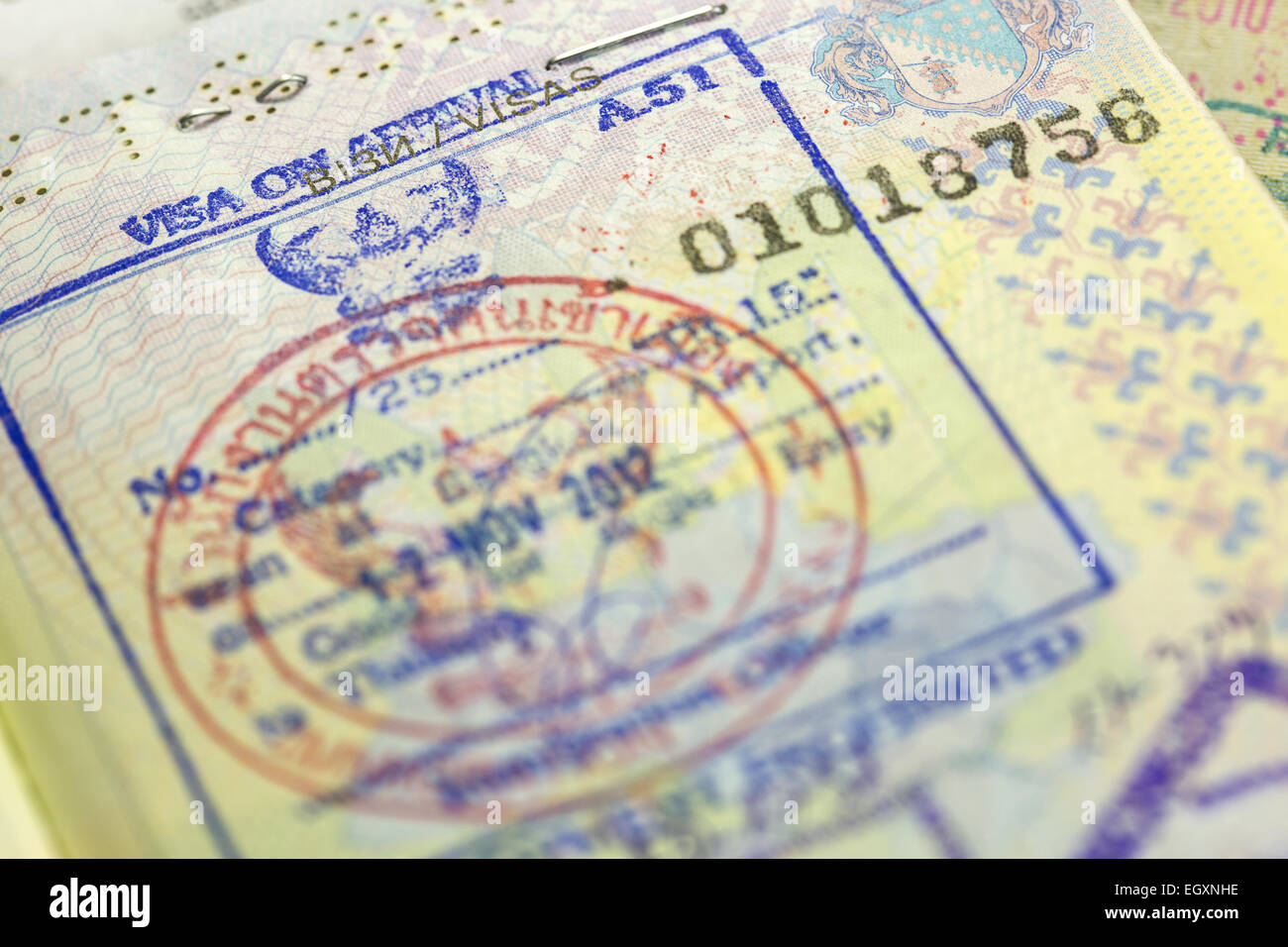 Immigration thailand stamp hi-res stock photography and images - Alamy