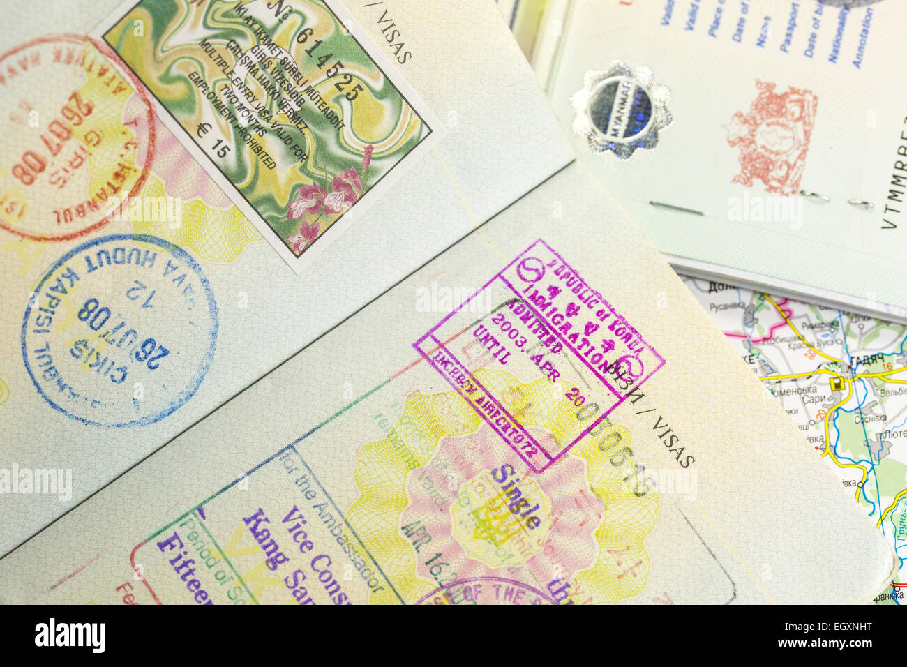 Passport stamp visa turkey hi-res stock photography and images - Alamy