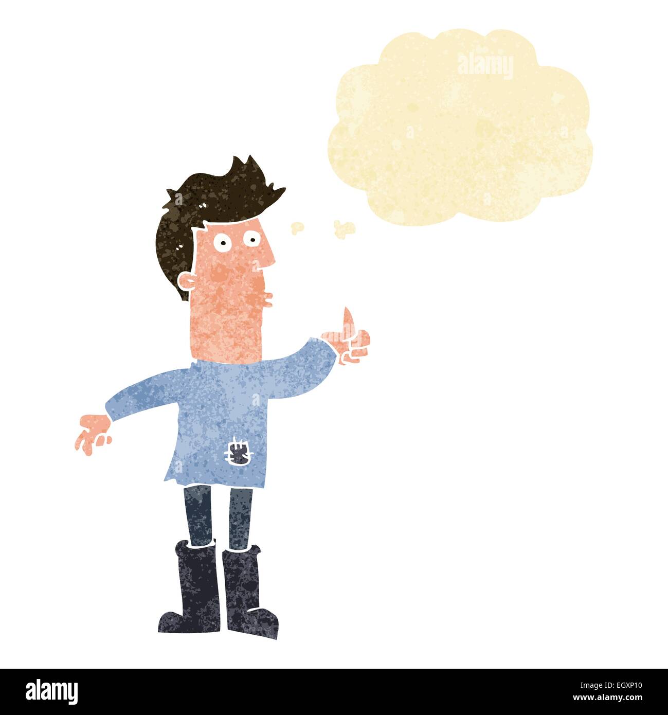 cartoon poor man with thought bubble Stock Vector Image & Art - Alamy