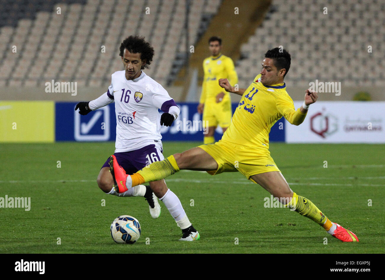 Tehran, Iran. 3rd Mar, 2015. Kamaleddin Kamyabinia (R) of Iran's Naft ...