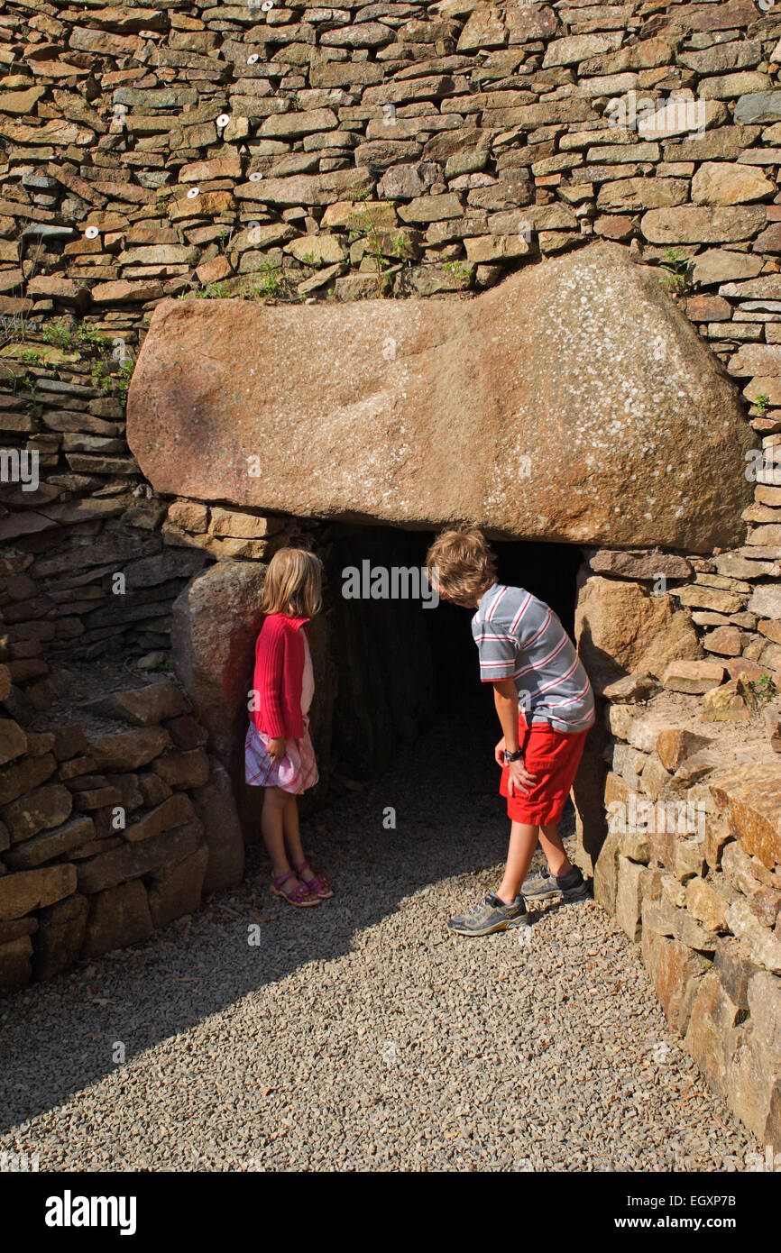 Curious children at the entrance to one of Europe's finest Neolithic ...