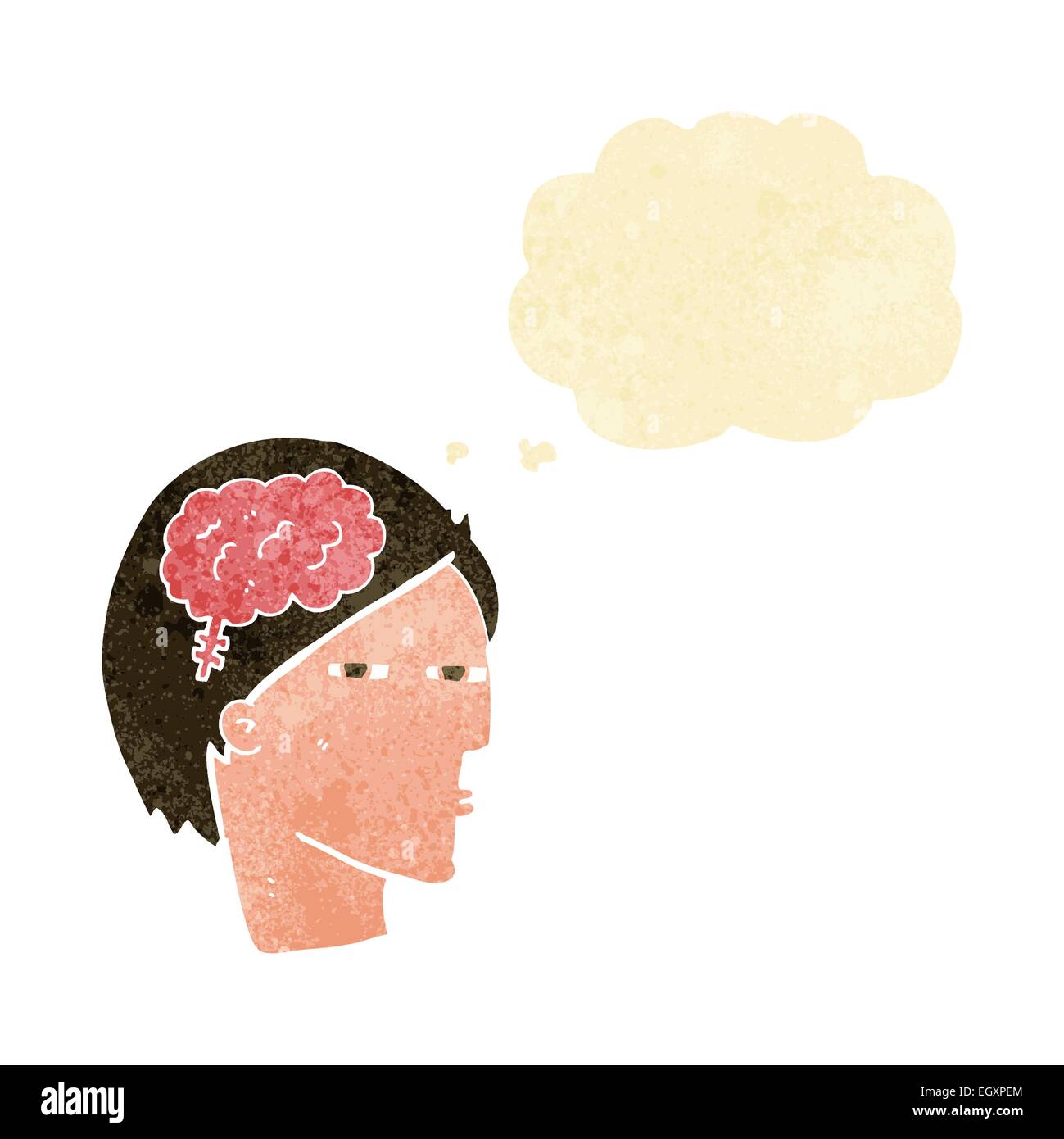 Cartoon man brain symbol thought Cut Out Stock Images & Pictures - Alamy