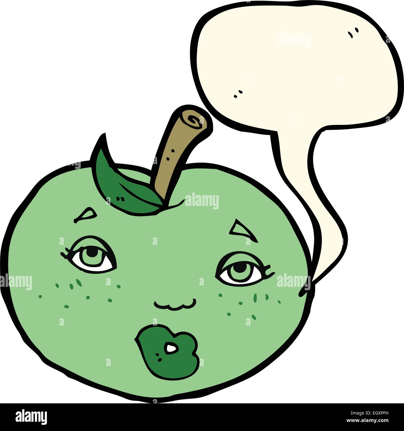 cartoon apple with face with speech bubble Stock Vector Image & Art - Alamy