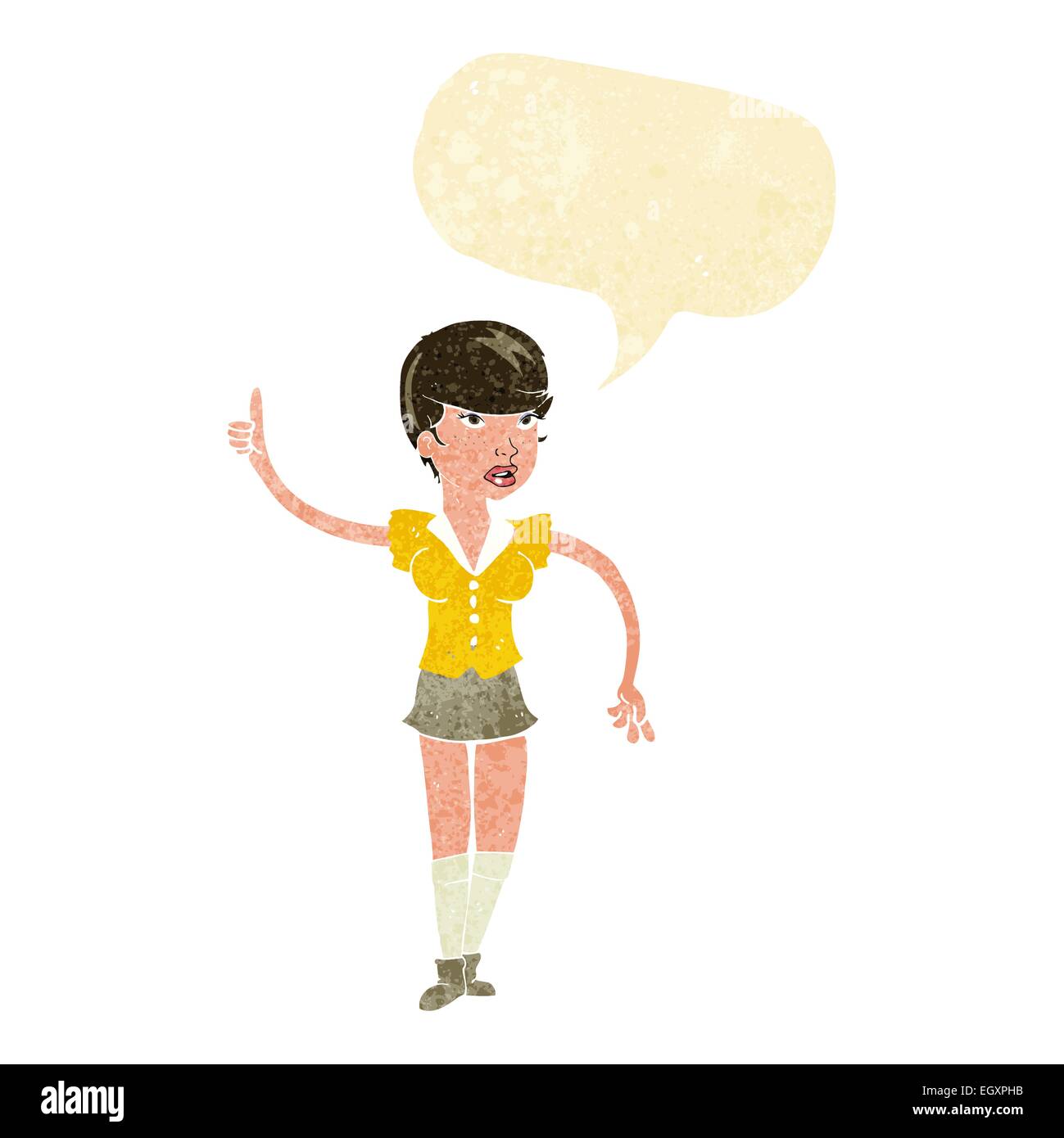 cartoon pretty girl asking question with speech bubble Stock Vector ...