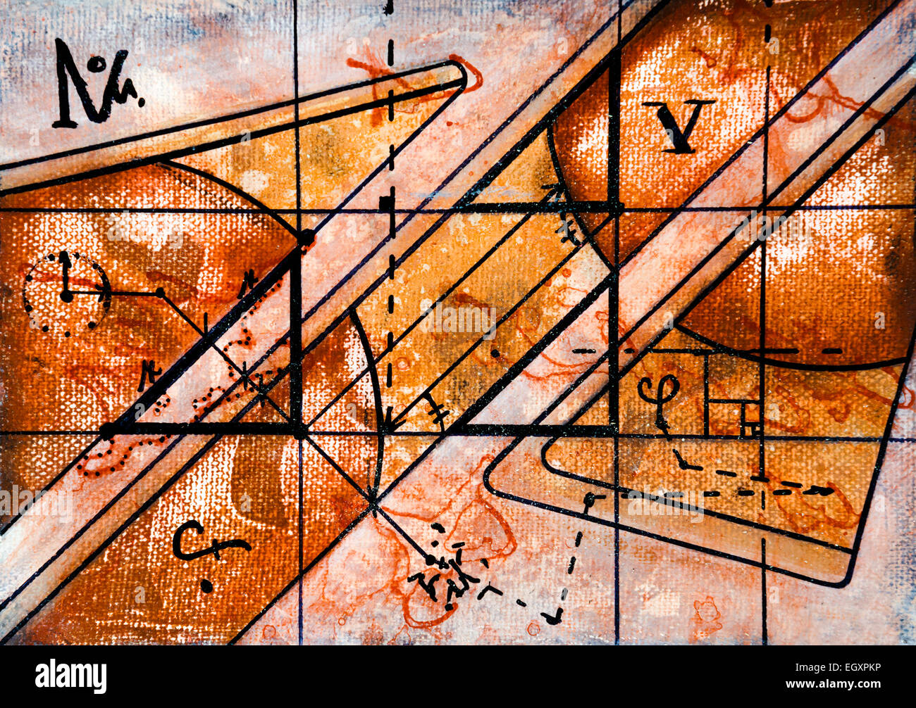 Real Contemporary Painting on Canvas Stock Photo - Alamy