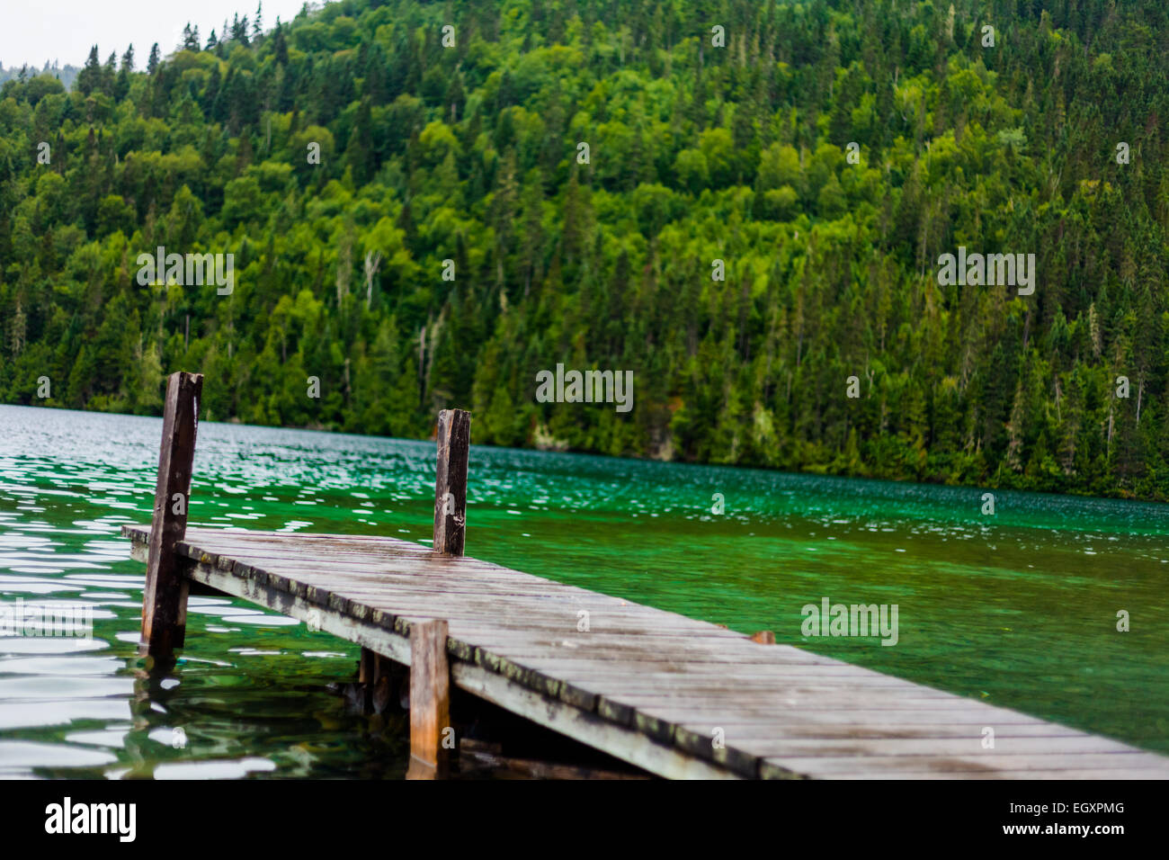 Long Dock and Amazing View of a Beautiful Lake Stock Photo - Alamy