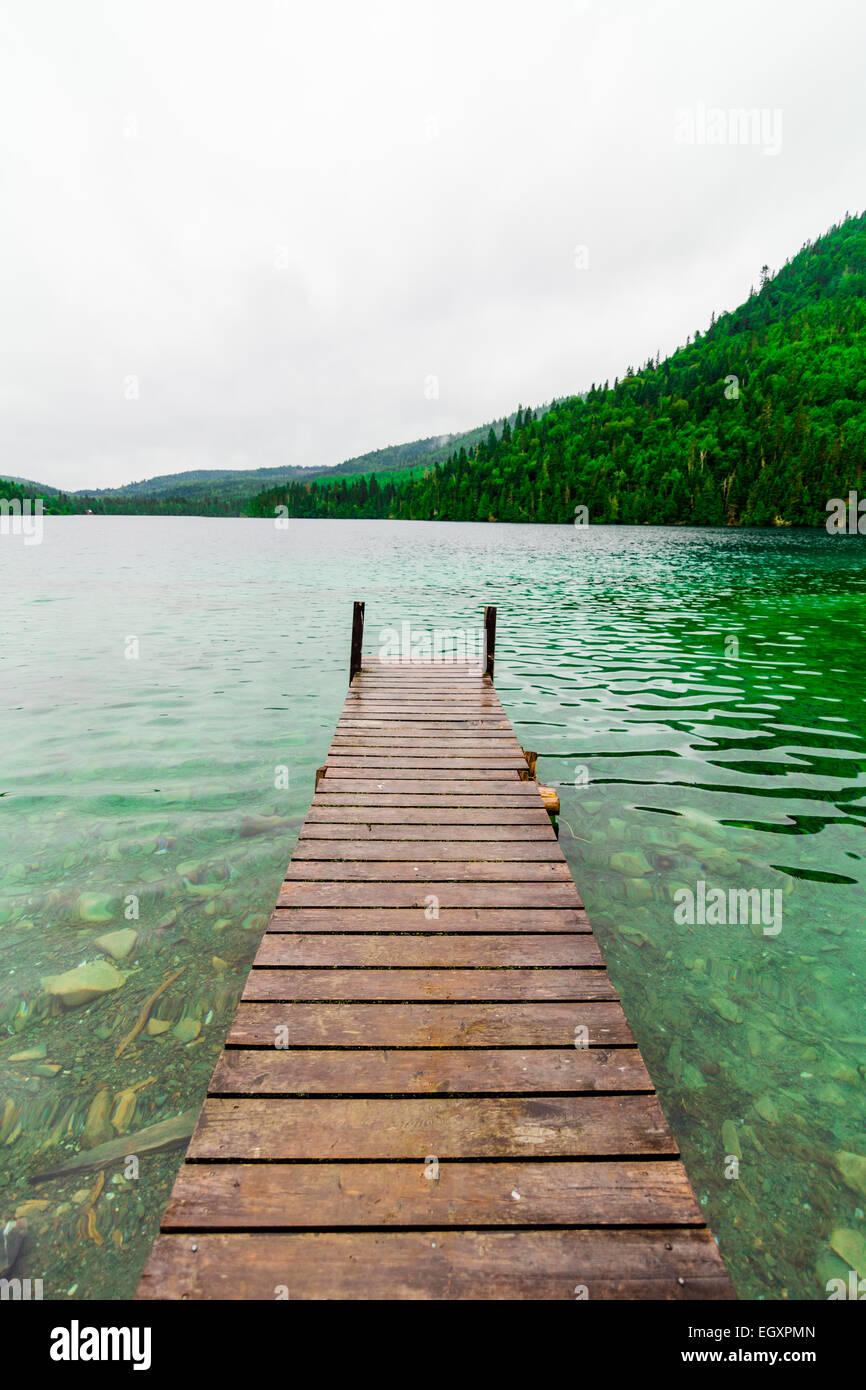 Long Dock and Amazing View of a Beautiful Lake Stock Photo - Alamy