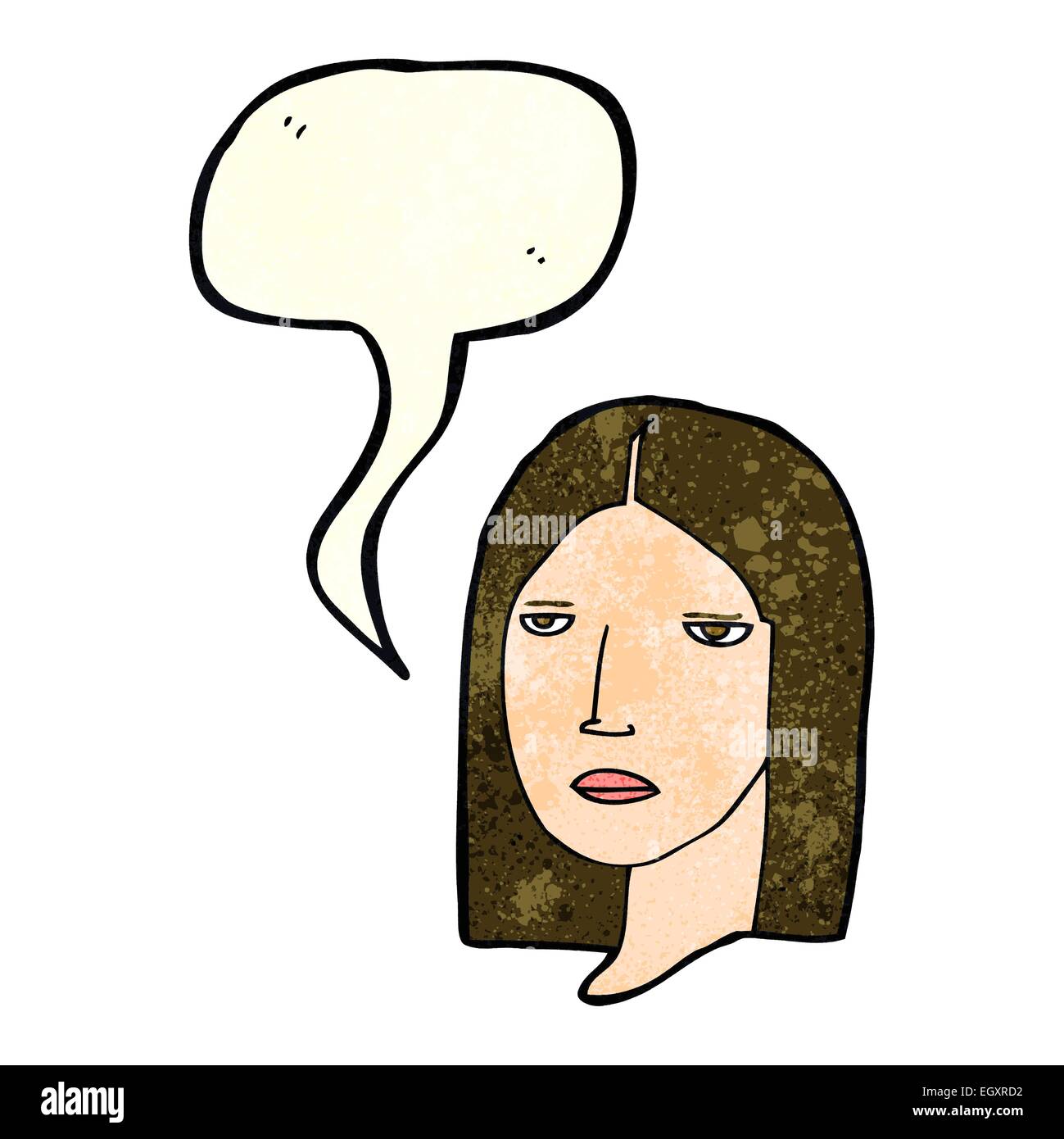 cartoon serious woman with speech bubble Stock Vector Image & Art - Alamy