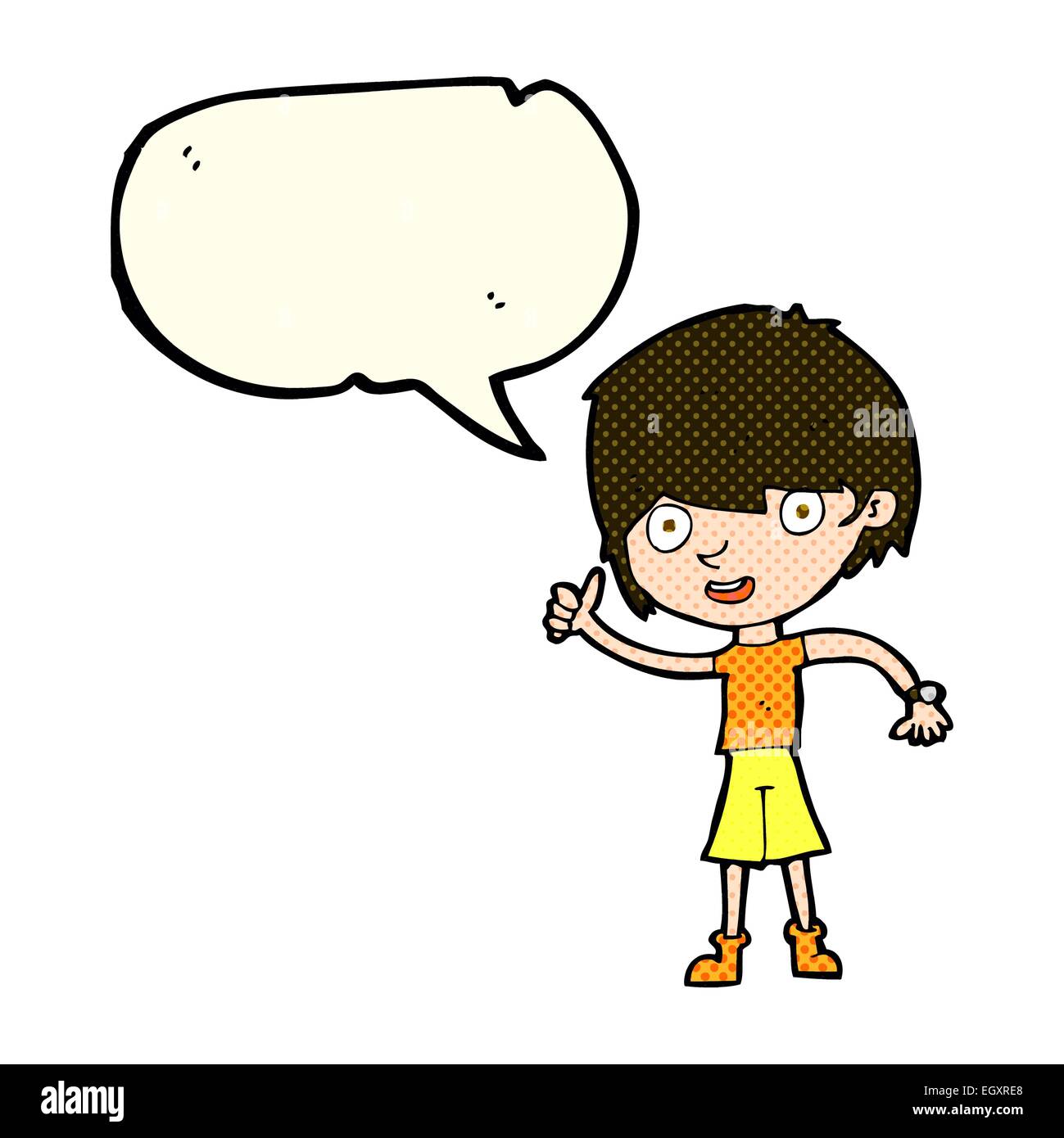 cartoon boy with positive attitude with speech bubble Stock Vector ...