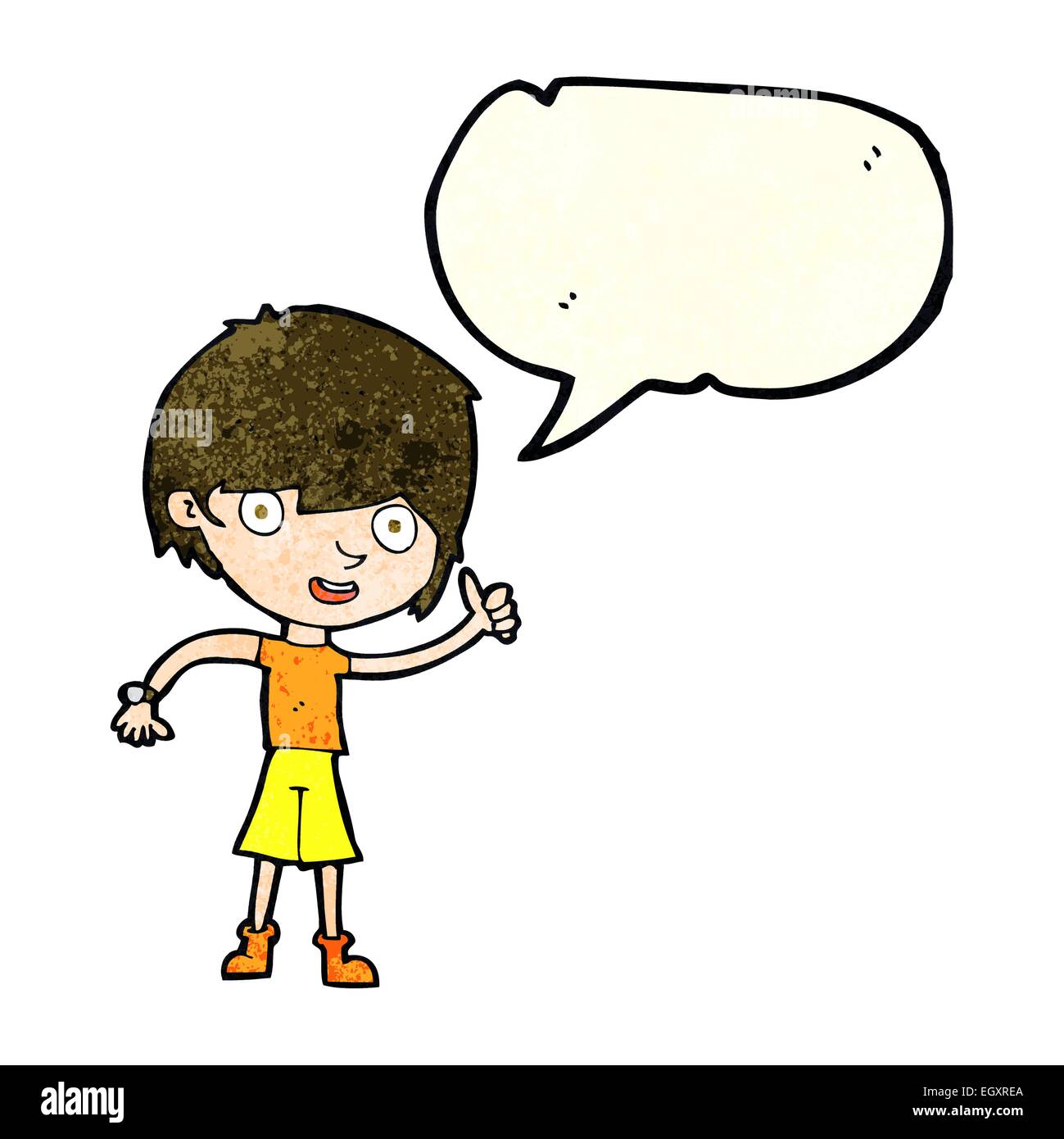 cartoon boy with positive attitude with speech bubble Stock Vector ...