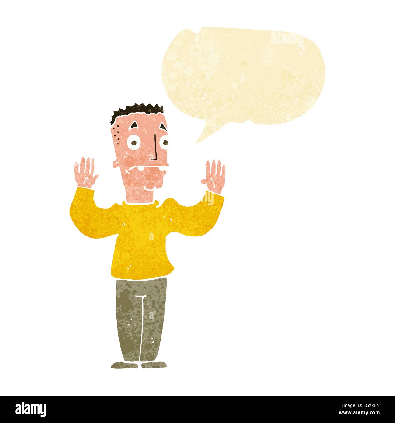 cartoon man surrendering with speech bubble Stock Vector Image & Art ...