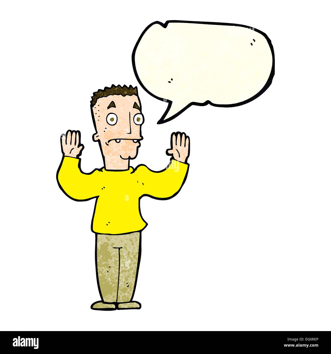 cartoon man surrendering with speech bubble Stock Vector Image & Art ...