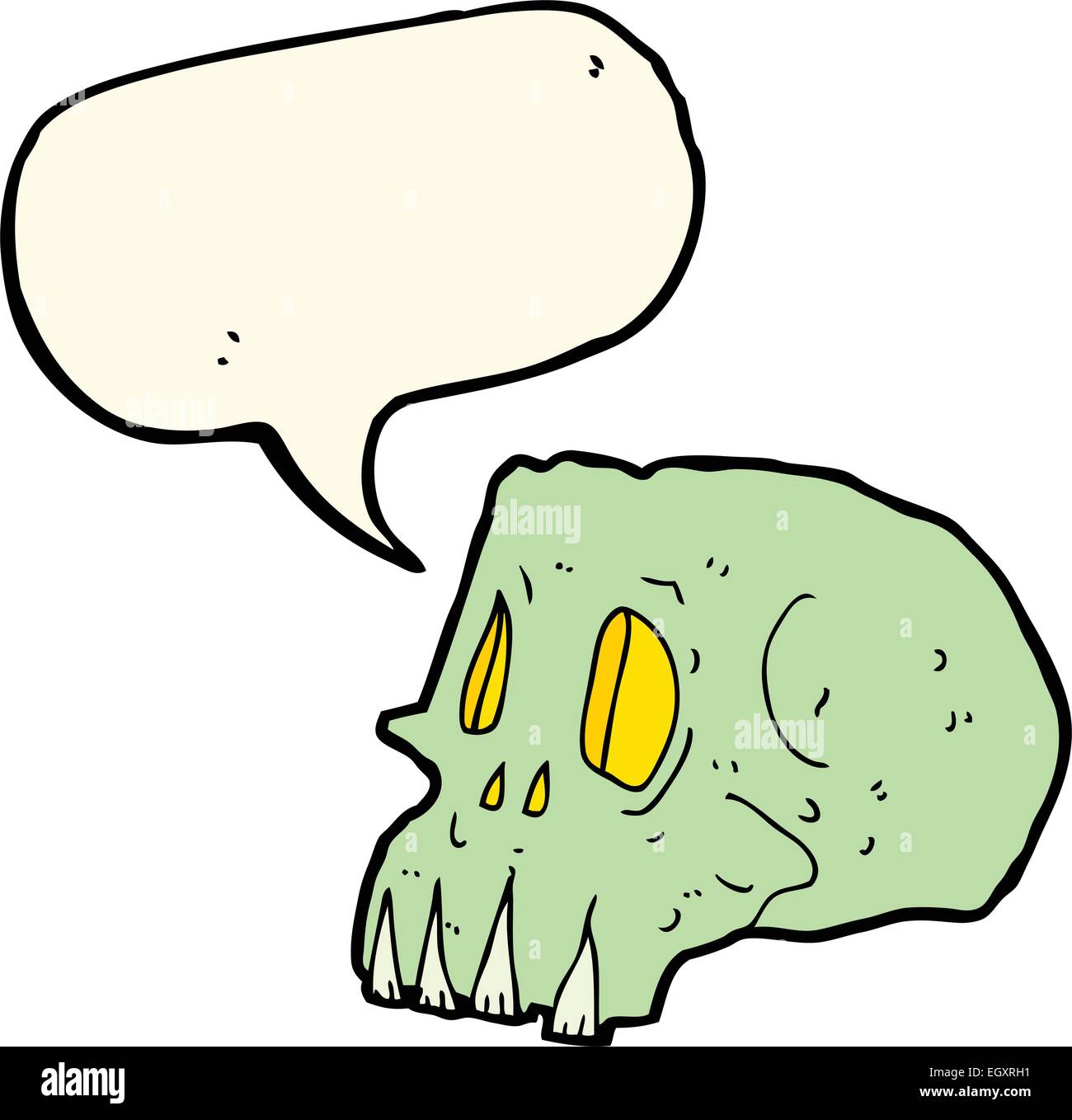 cartoon spooky skull with speech bubble Stock Vector Image & Art - Alamy