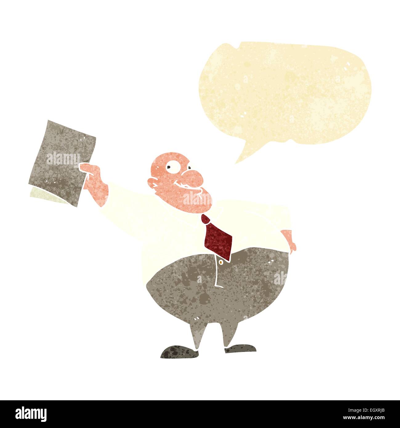 cartoon happy boss with file with speech bubble Stock Vector Image ...