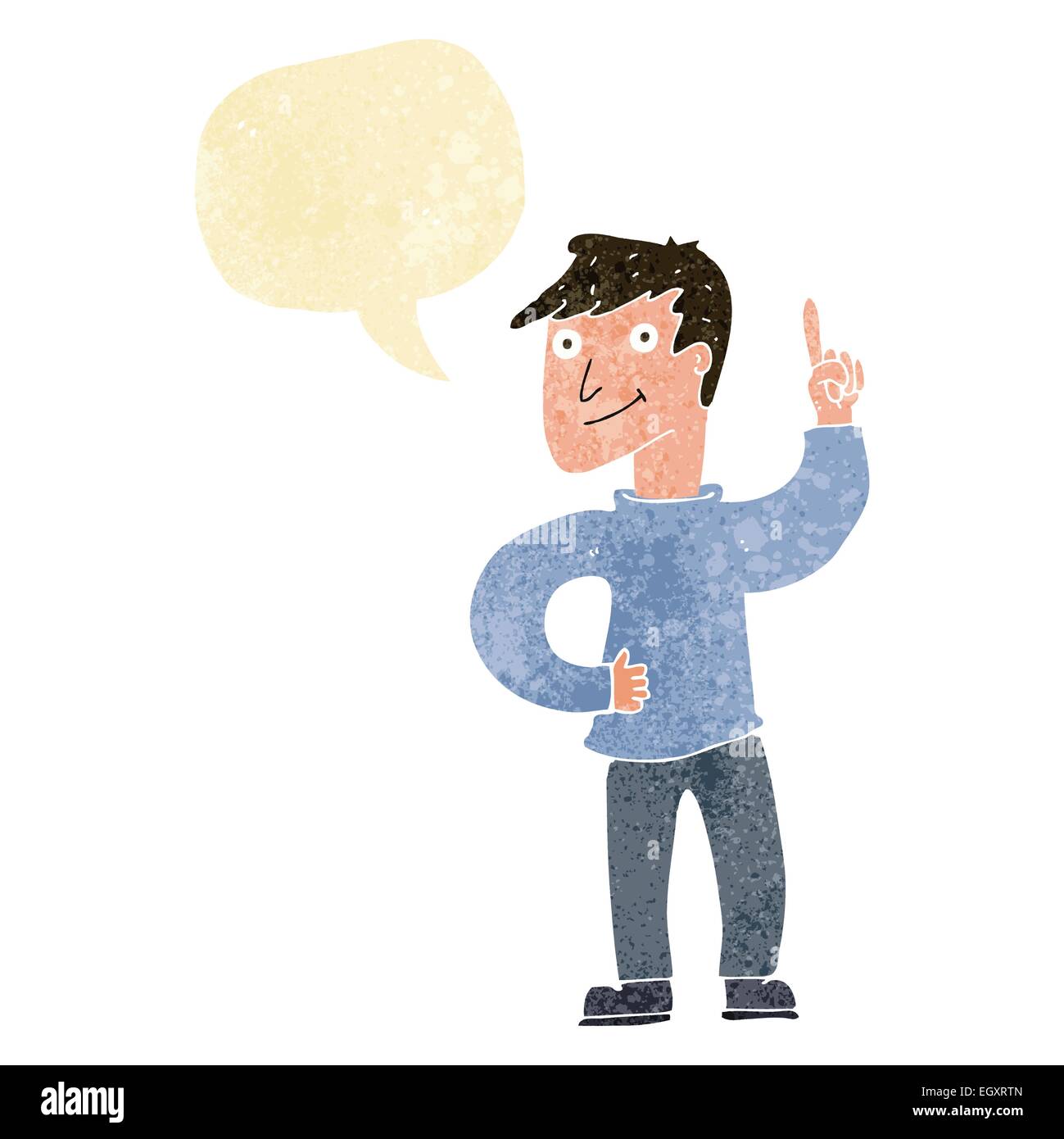 cartoon man with great idea with speech bubble Stock Vector Image & Art ...