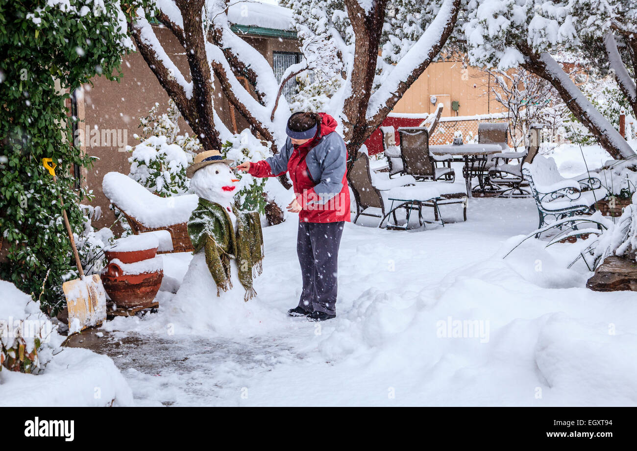 Snowman In Front Garden House High Resolution Stock Photography and ...
