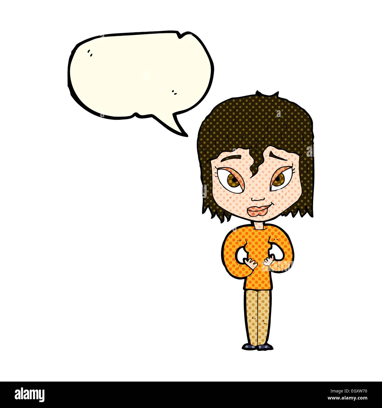 Cartoon satisfied woman bubble hi-res stock photography and images - Alamy