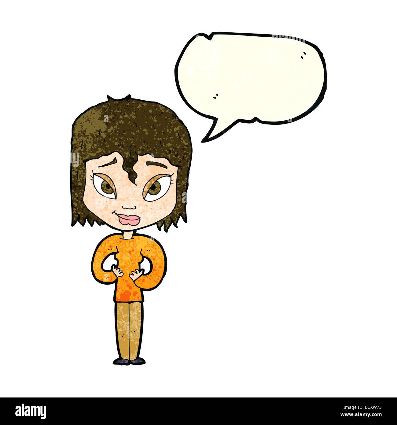 Cartoon satisfied woman bubble hi-res stock photography and images - Alamy