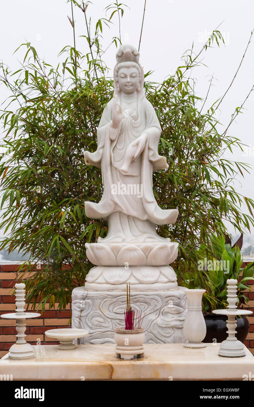Stone sculptures at a marble factory near the quarries of Marble ...