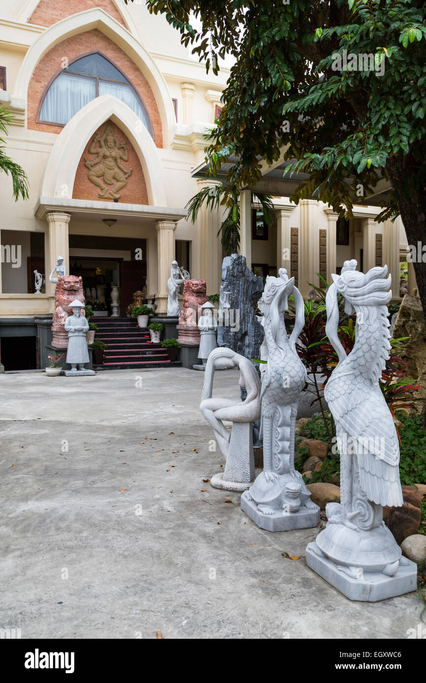 Sculptures at a marble factory near the quarries of the Marble ...