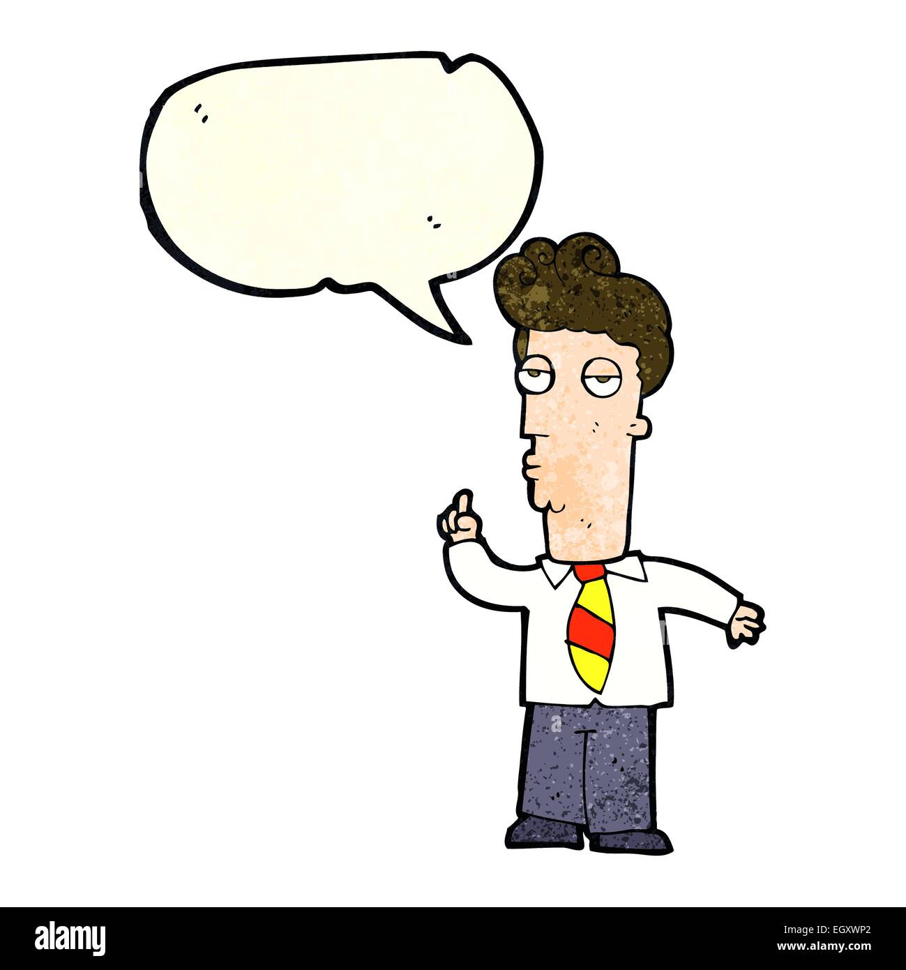 cartoon bored man asking question with speech bubble Stock Vector Image ...