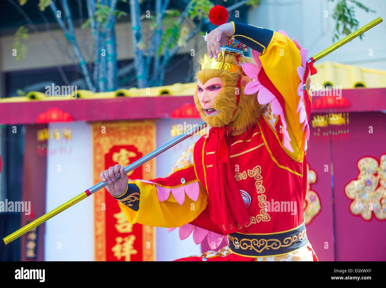 Actor dressed as a Monkey King perform at the Chinese New Year ...
