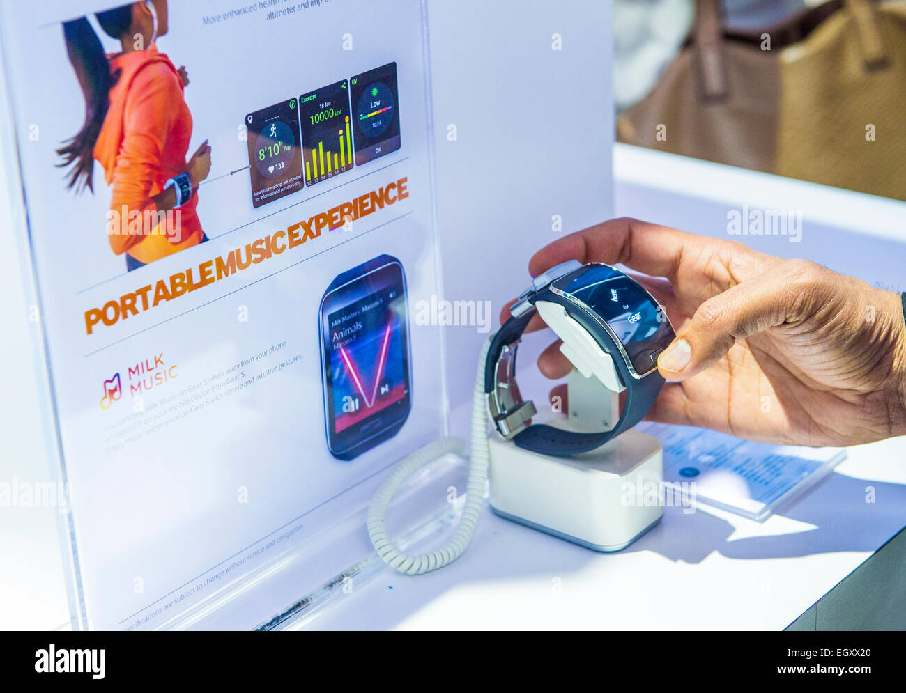 Smartwatch at the Samsung booth at the CES show held in Las Vegas Stock ...