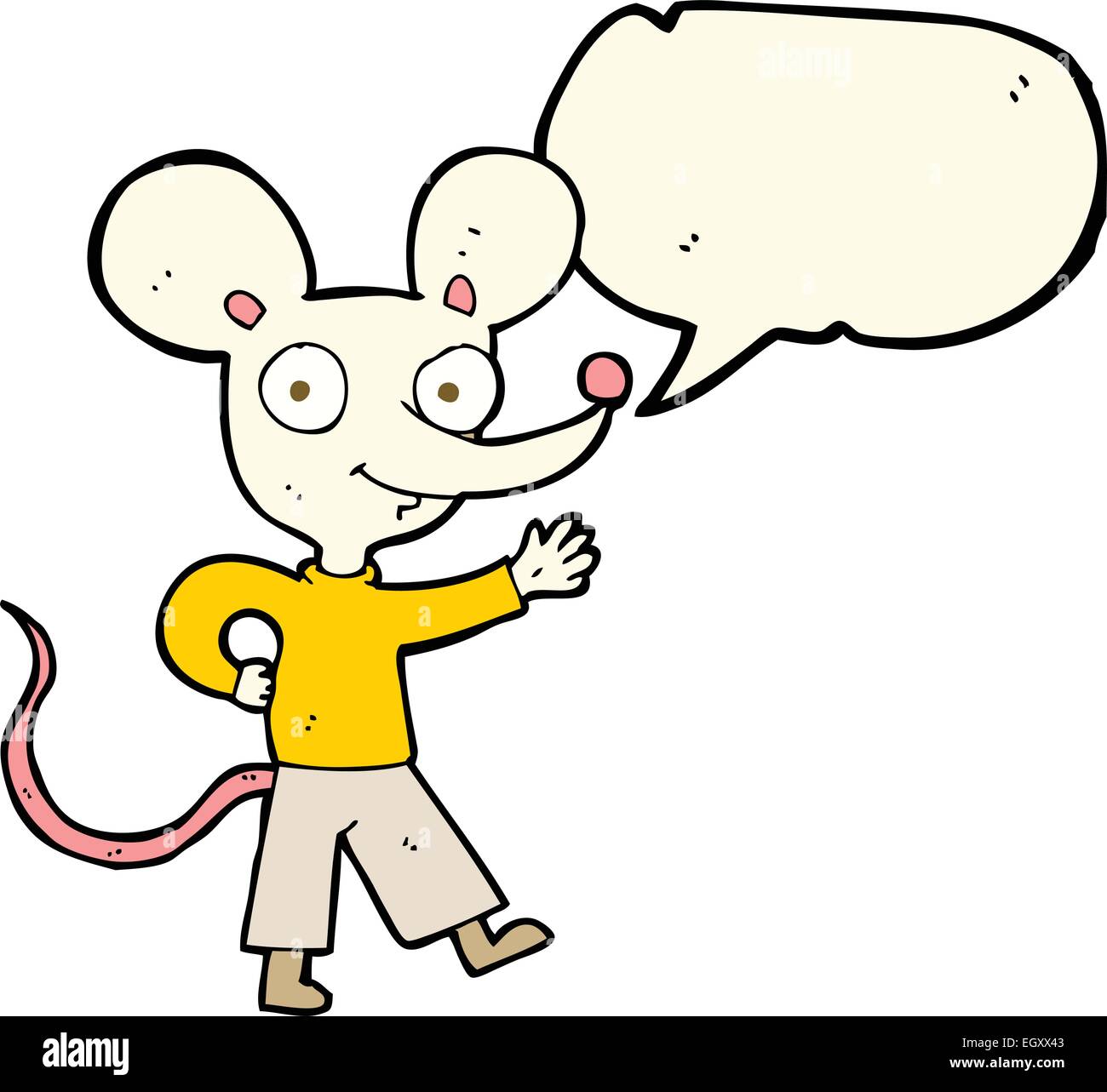 cartoon waving mouse with speech bubble Stock Vector Image & Art - Alamy