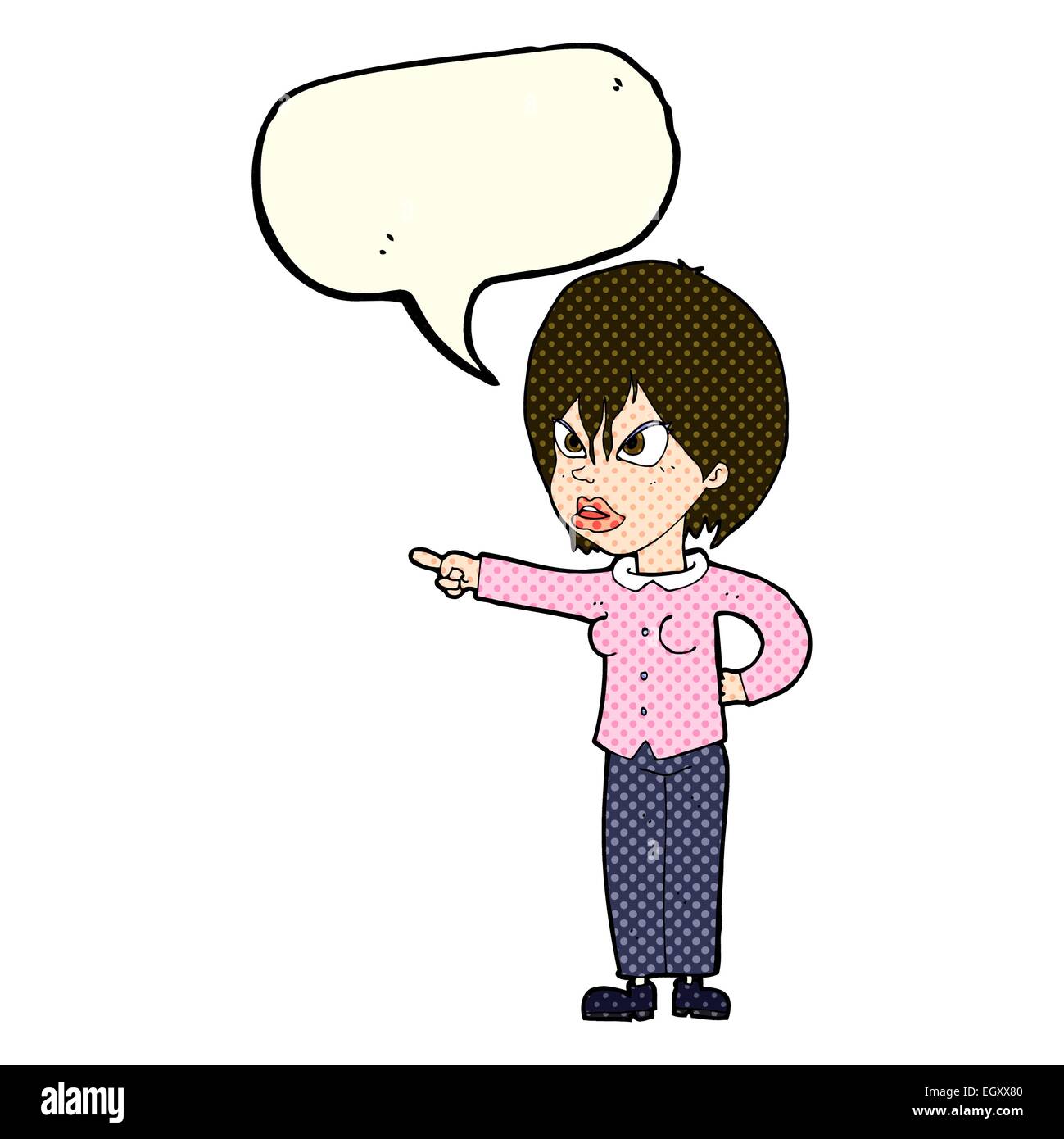 cartoon woman accusing with speech bubble Stock Vector Image & Art - Alamy