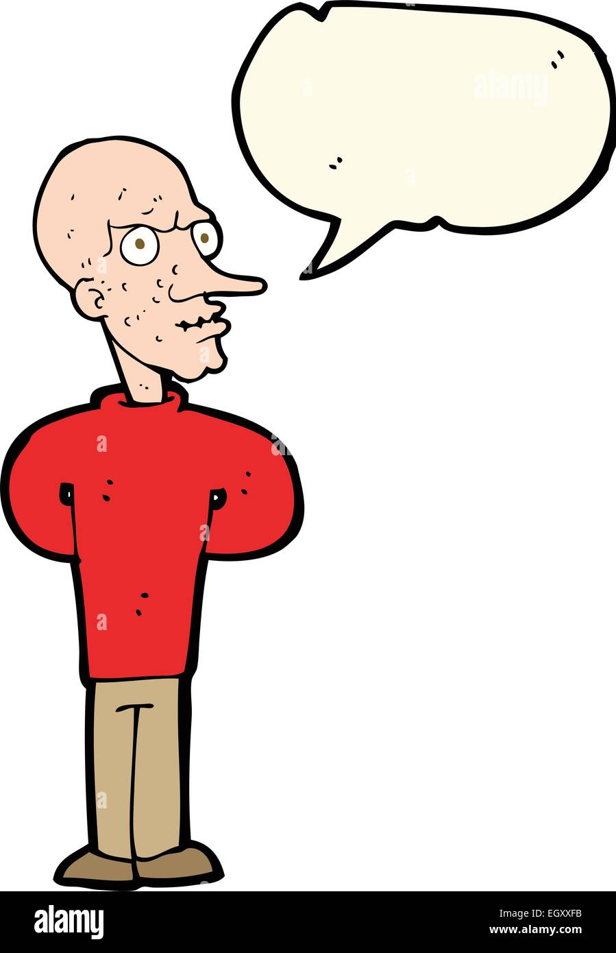 cartoon evil bald man with speech bubble Stock Vector Image & Art - Alamy