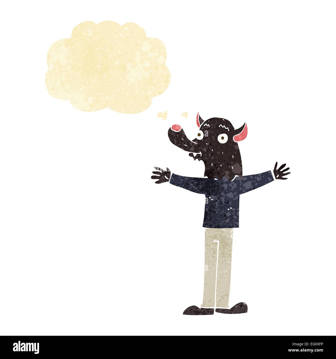 cartoon friendly werewolf with thought bubble Stock Vector Image & Art ...