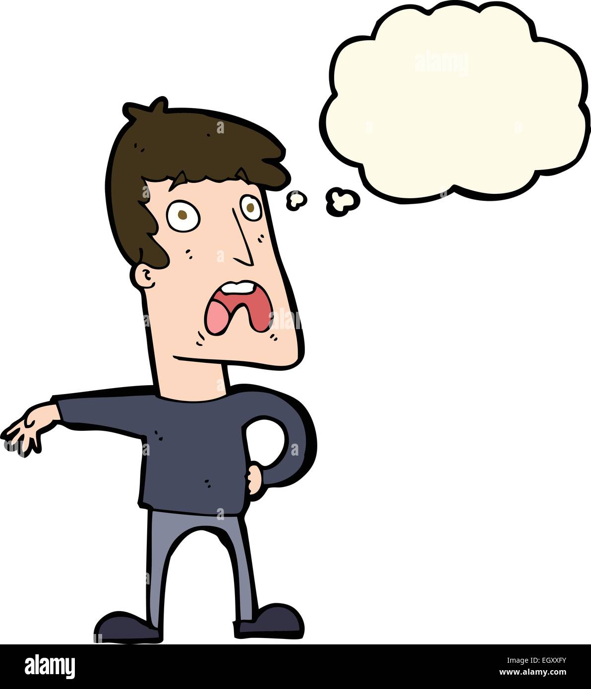 cartoon complaining man with thought bubble Stock Vector Image & Art ...