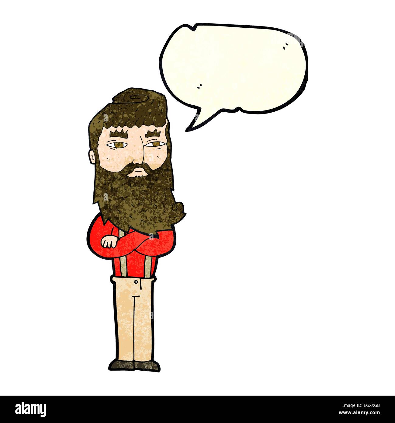 cartoon serious man with beard with speech bubble Stock Vector Image ...