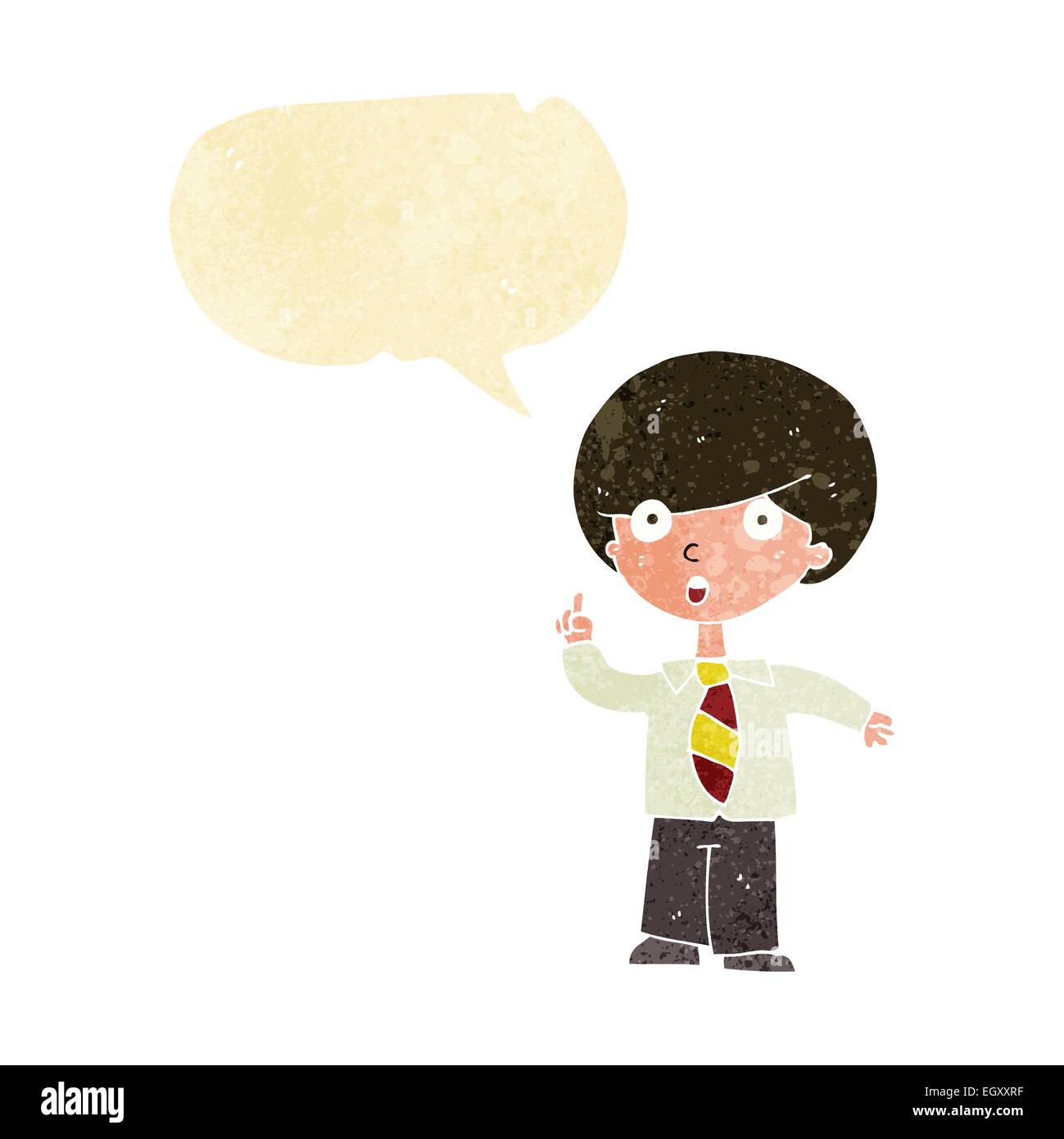 cartoon school boy answering question with speech bubble Stock Vector ...