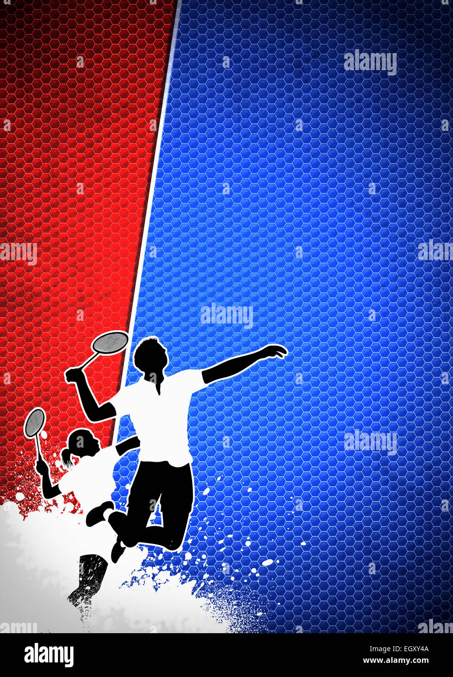 Badminton sport invitation poster or flyer background with empty space ...