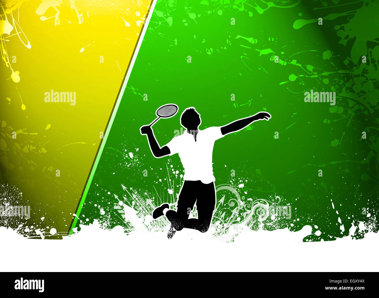 Badminton sport invitation poster or flyer background with empty space ...