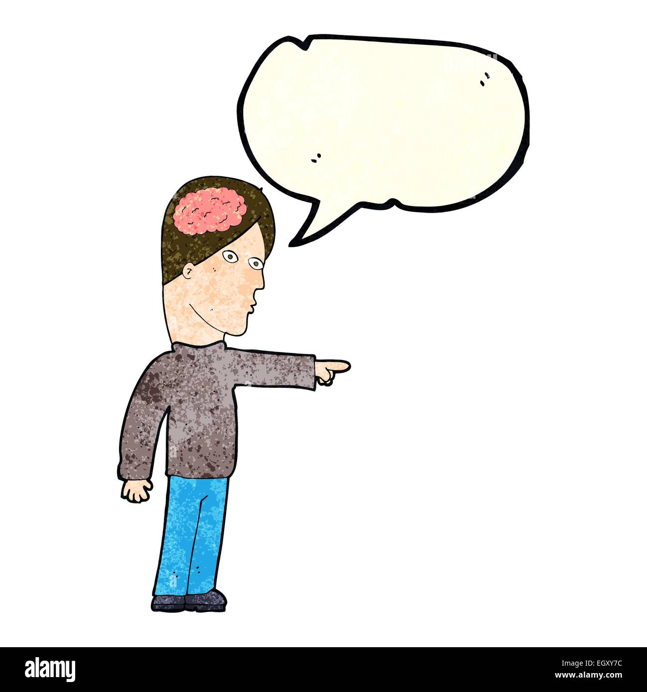 cartoon clever man pointing with speech bubble Stock Vector Image & Art ...