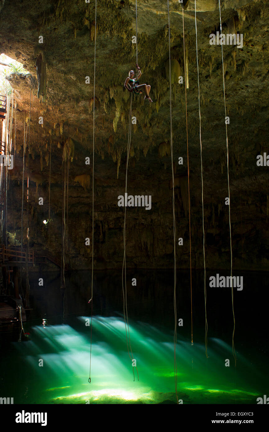 Cenotes mexico woman hi-res stock photography and images - Alamy