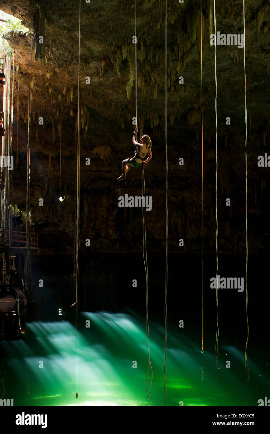 Cenotes mexico woman hi-res stock photography and images - Alamy