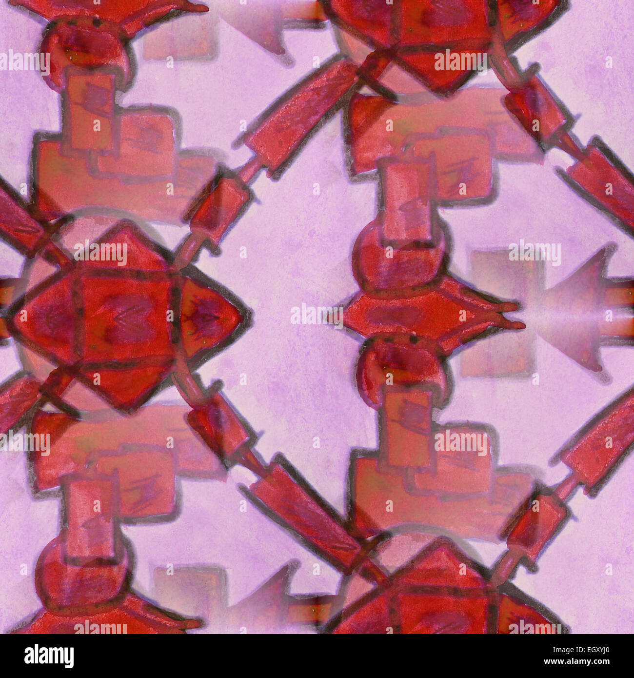 Seamless red figures ancient ornament wallpaper background Stock Photo ...