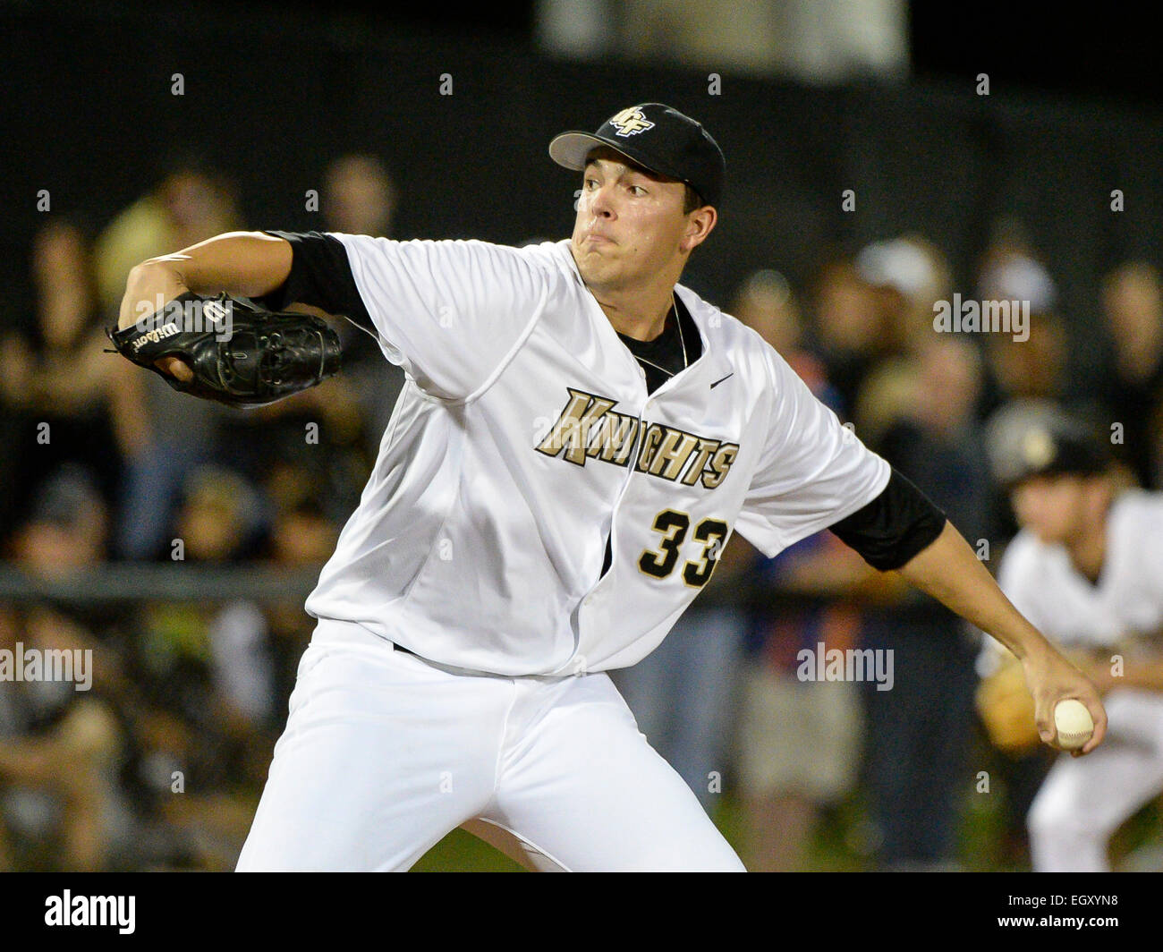 Orlando, FL, USA. 3rd Mar, 2015. UCF Knights pitcher Harrison Hukari ...