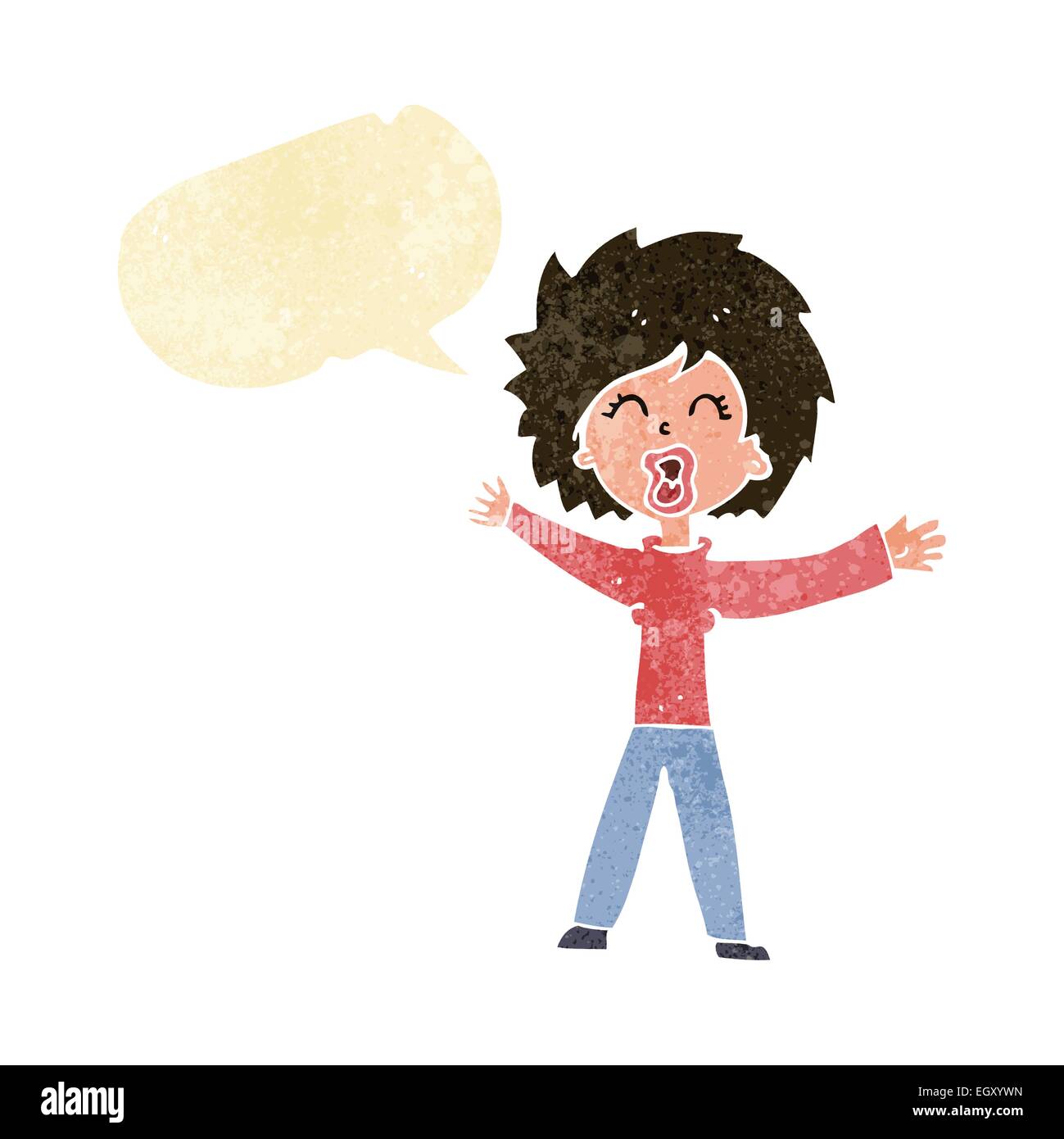 cartoon woman shouting with speech bubble Stock Vector Image & Art - Alamy