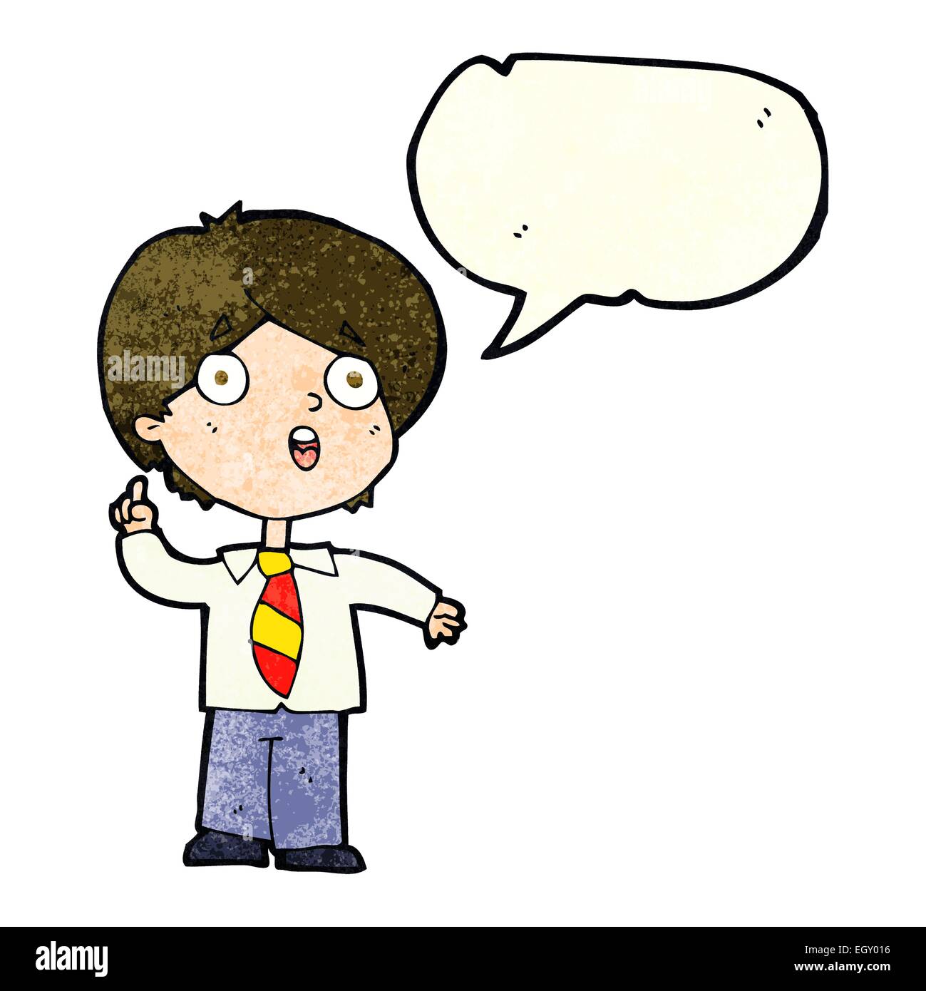 cartoon schoolboy answering question with speech bubble Stock Vector ...