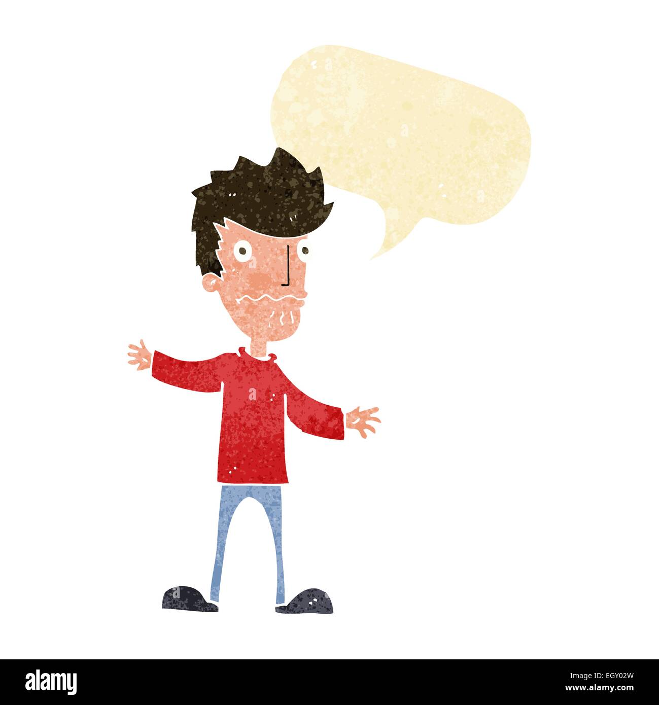 cartoon nervous man with speech bubble Stock Vector Image & Art - Alamy